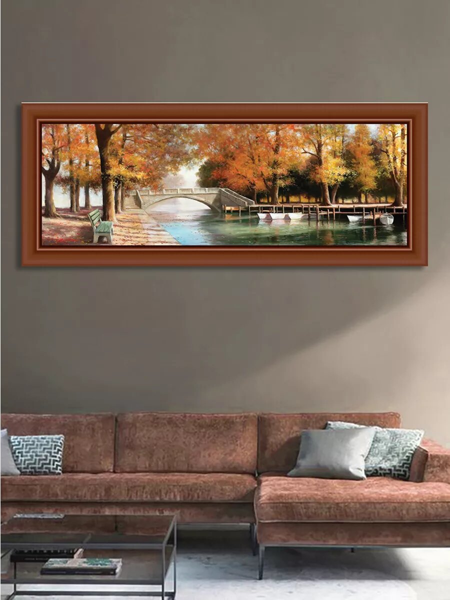 Картина настенная для прихожей в раме горизонтальная парк