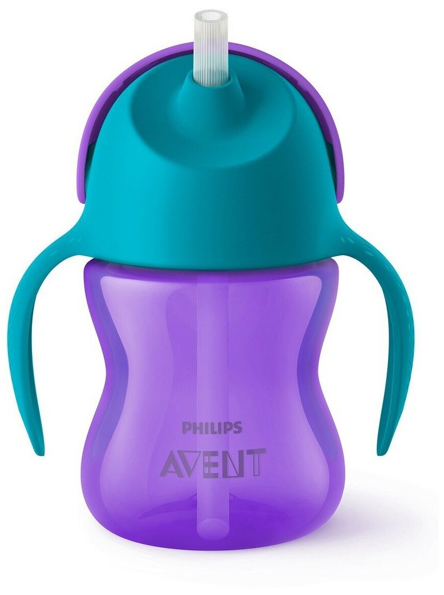 Чашка с трубочкой Philips Avent 200мл, 9 мес+, SCF793/02 фиолетовый, 1 шт.