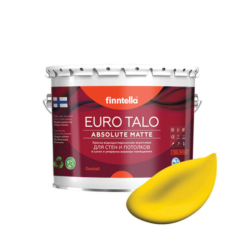Краска EURO TALO, KELTAINEN жёлтый, 2,7л