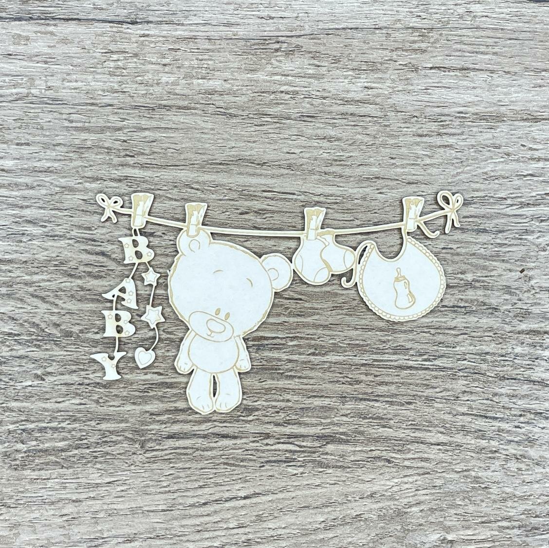 Чипборд "Гирлянда с мишкой" толщина 1,55 мм