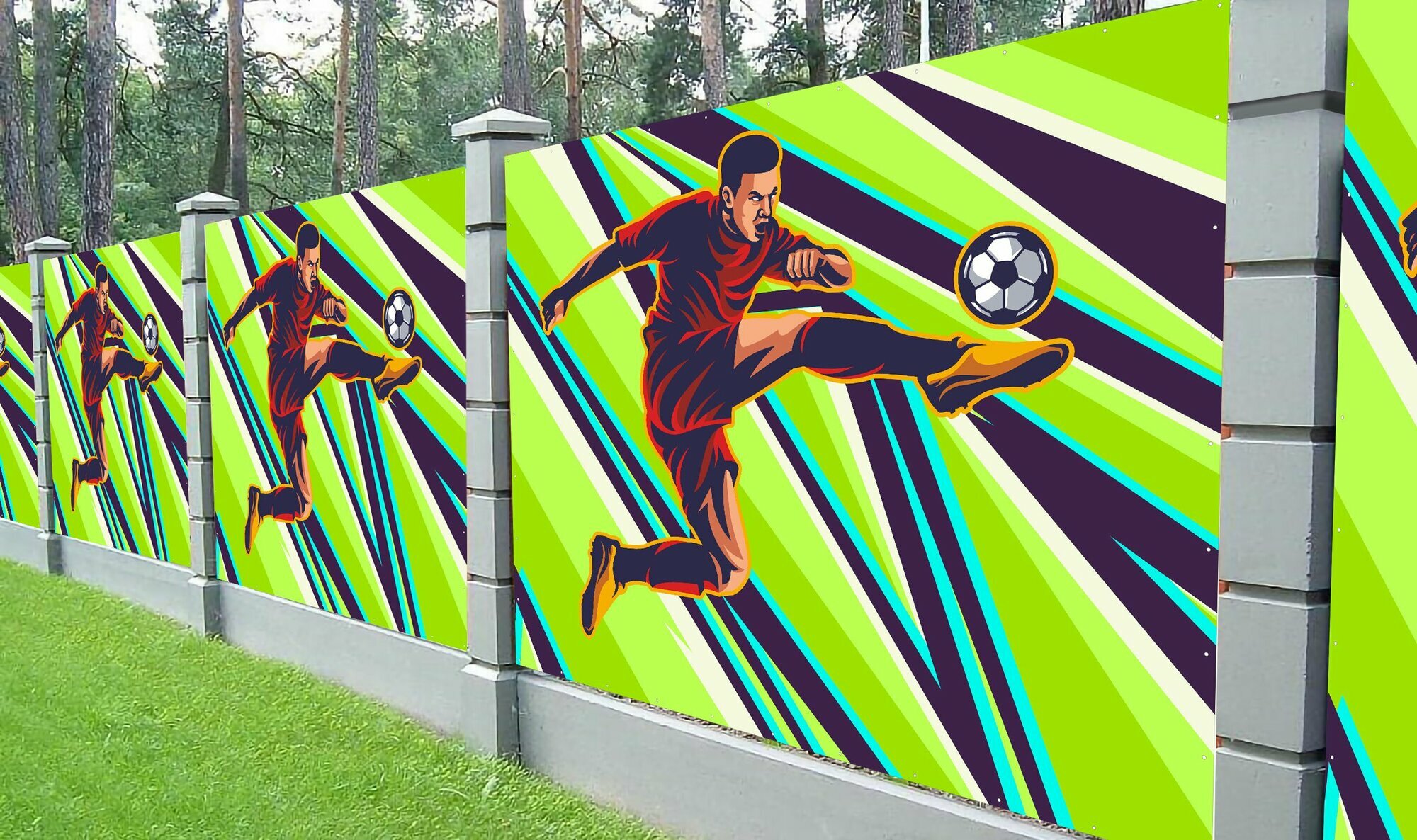 Фотосетка для забора, фасада Фотофасад с люверсами 3 х 2,4 м