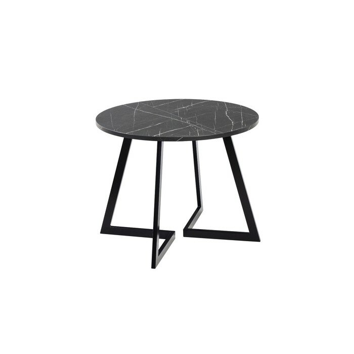 Стол раздвижной «РИМ», d=1050(1500)×1050×760 мм, цвет камень чёрный/опора чёрный