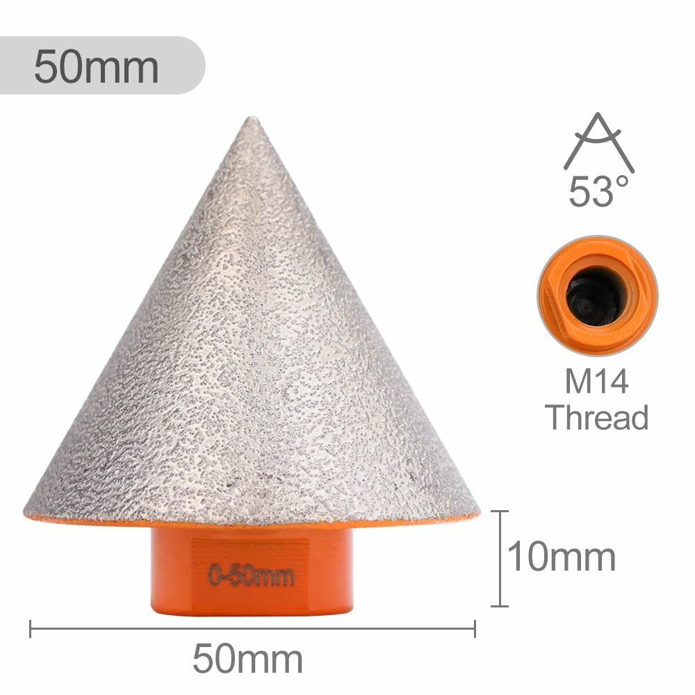 Фреза алмазная XCAN конусная для УШМ 0-50 мм, М14