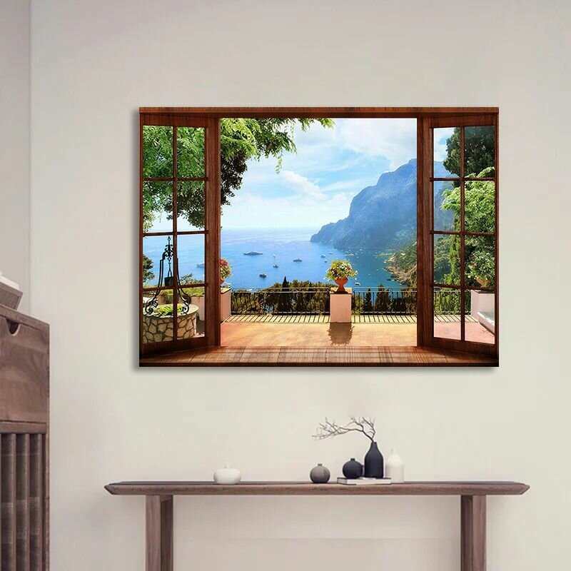 Картина ВсеКартины. Тут "Вид из окна. Море", холст, на подрамнике