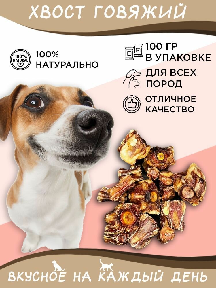 Хвост сушеный говяжий. Натуральное лакомство для собак и кошек. 250 грамм. 75-80 шт.