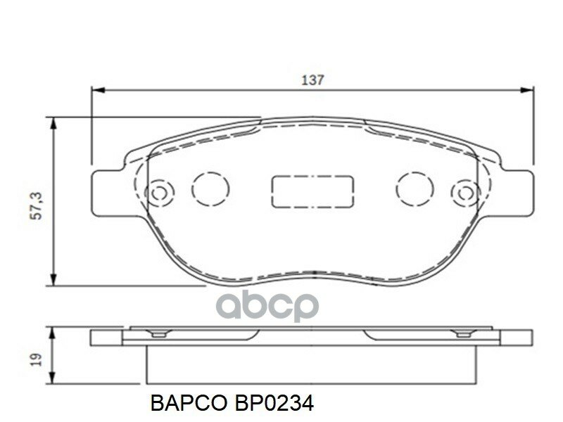 Колодки тормозные дисковые передние BAPCO арт. BP0234