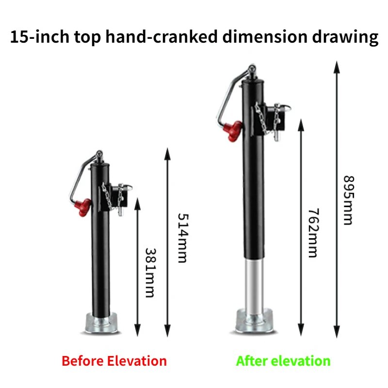 5000 фунтов, 10-дюймовый верхний поворотный приварной домкрат для прицепа, запчасти для кемпера, аксессуары для караванов, подставки, опорные ножки, угловой постоянный домкрат для лодки 15in top hand crank