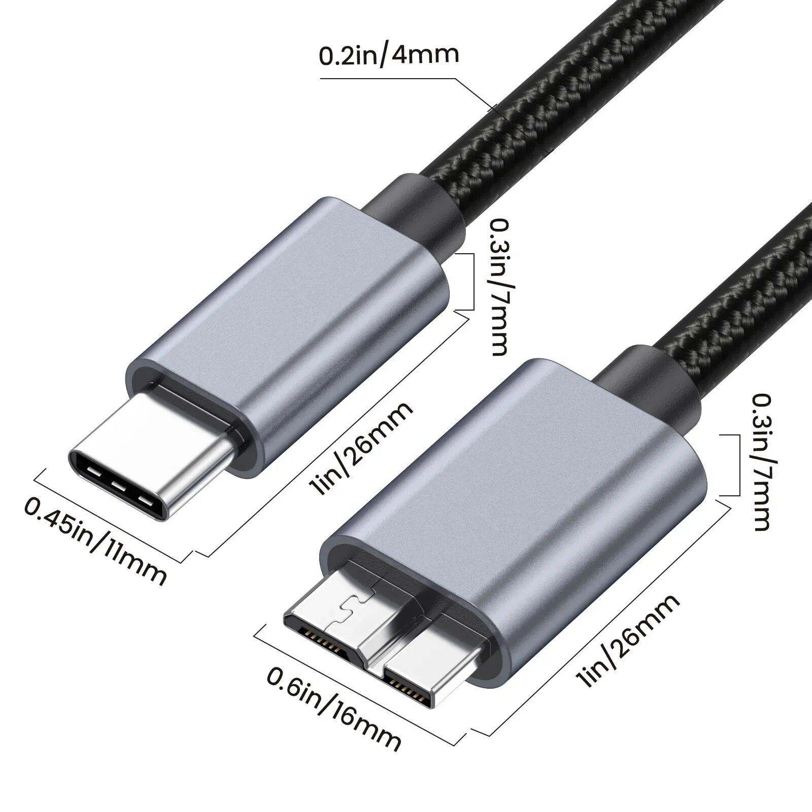 Кабель USB 3.0 Type-C - Micro B, 5m — фото 1