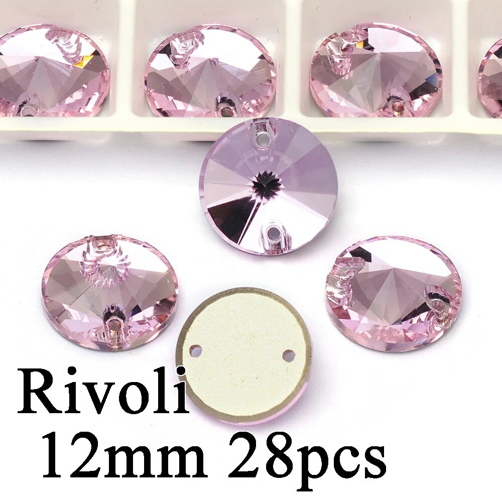Фиолетовые Rivoli стразы 12 мм, 28 шт.