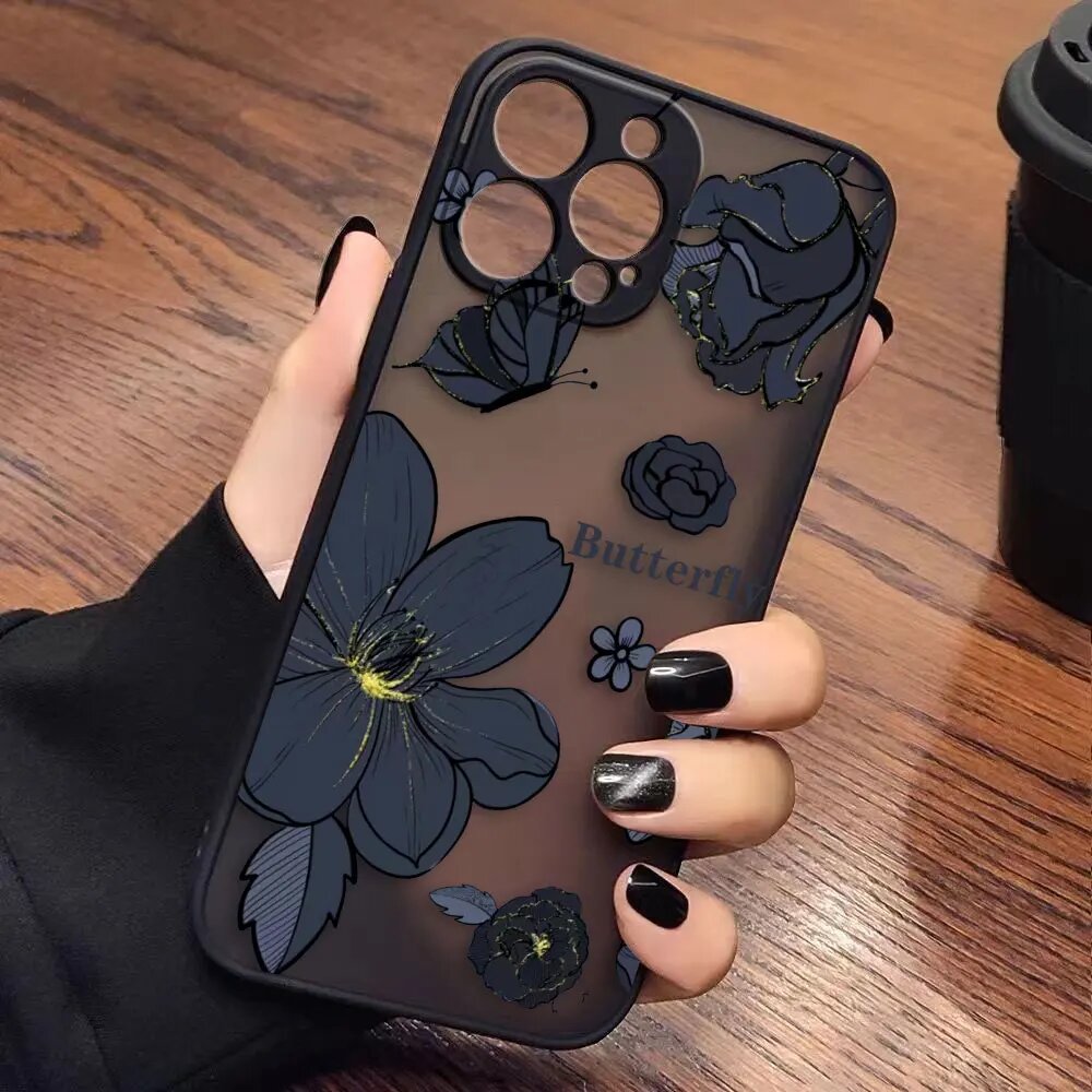Матовый чехол Pretty Vintage Leaves Flower Cover для Samsung S25 S24 S23 S22 S21 S20 FE S10 S30 S11 Plus Ultra Semi Case Funda Capa