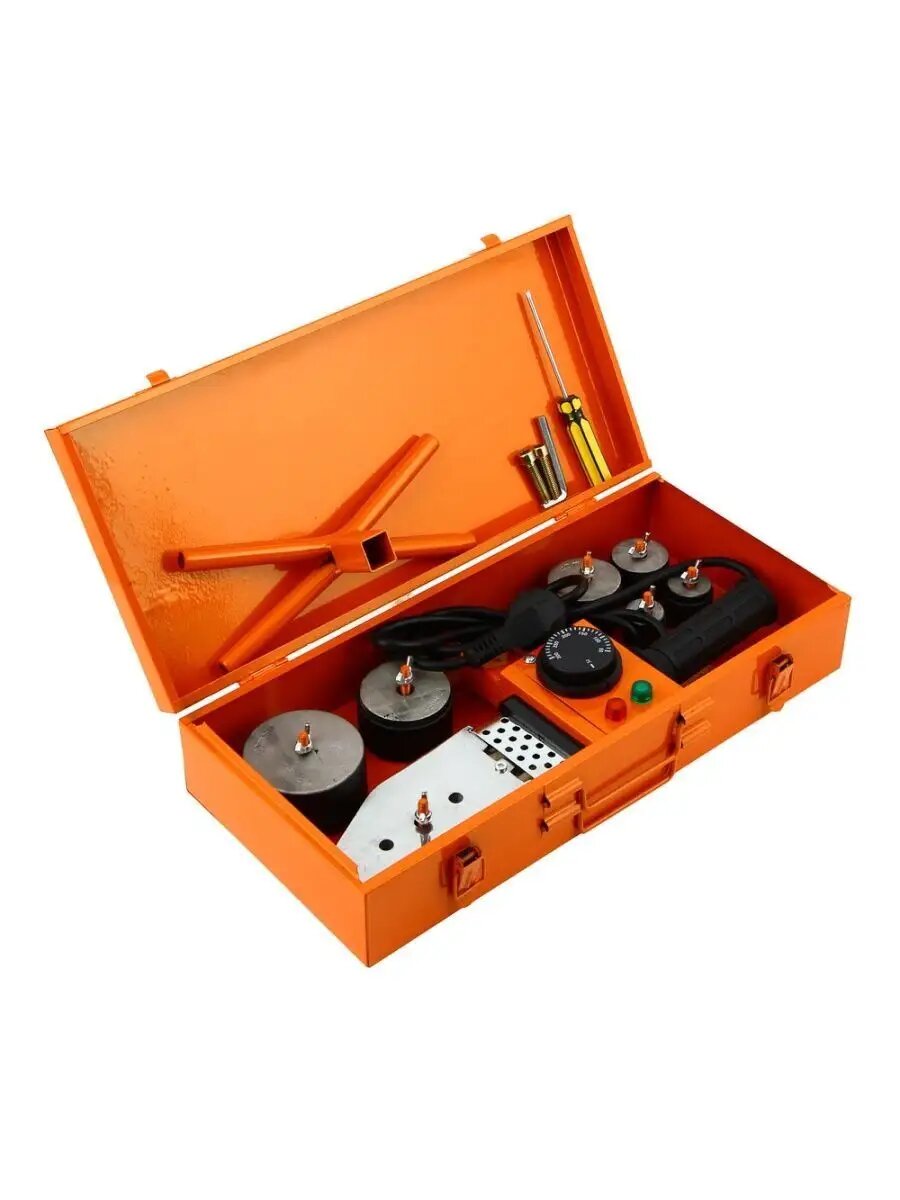 Аппарат для сварки пластиковых труб в кейсе 800 Вт, 6 насадок