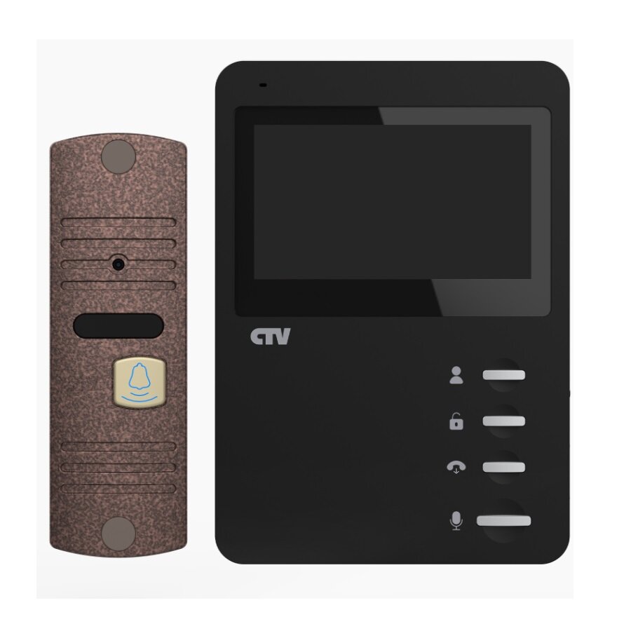 Комплект видеодомофона черный+бронза CTV-DP1400N