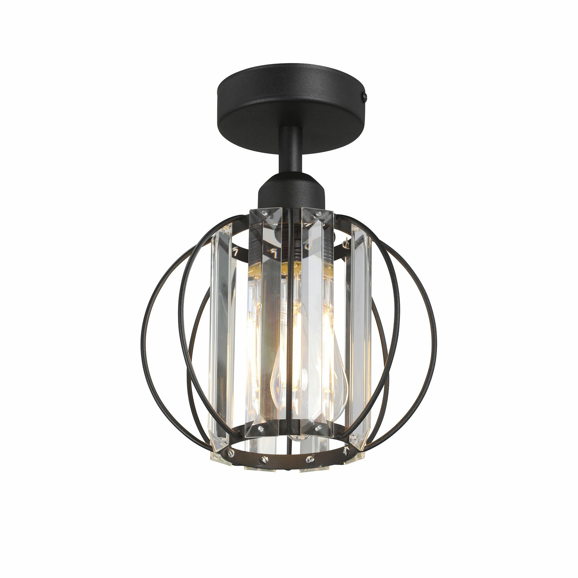 Люстра потолочная Vitaluce V2852-1/1PL, 1 лампа, E27 макс. 40Вт, 3м2, цвет чёрный матовый. %Распродажа!%