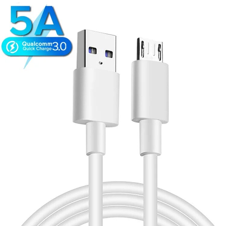 5A 1m 2m Type-C Кабель Micro USB для синхронизации данных Провод для быстрой зарядки 1 м, Micro USB
