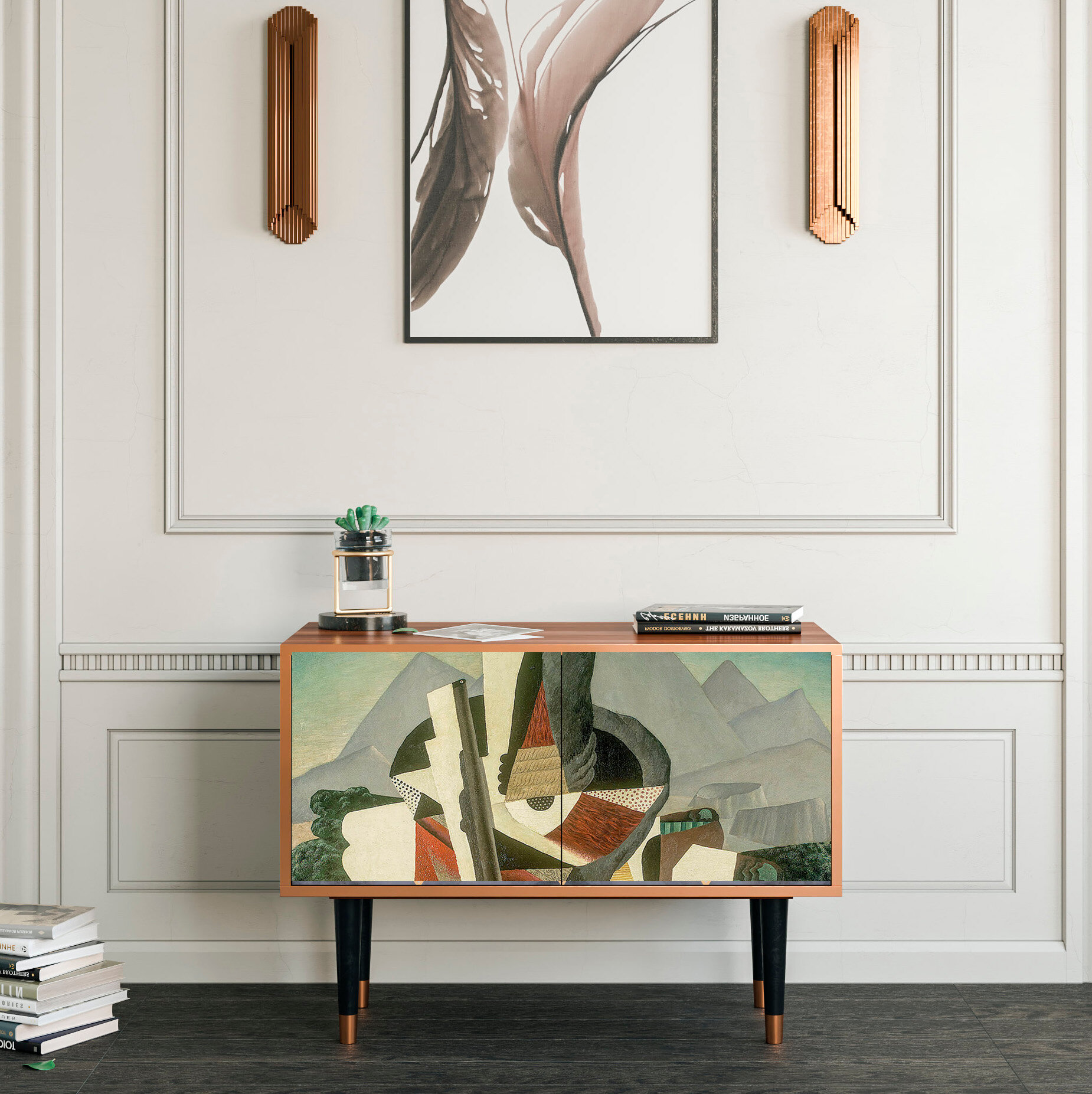 Комод - STORYZ - S1 The Cubist Paintings by Diego Rivera, Размер - 94 x 69 x 48 см, Цвет корпуса - , Орех