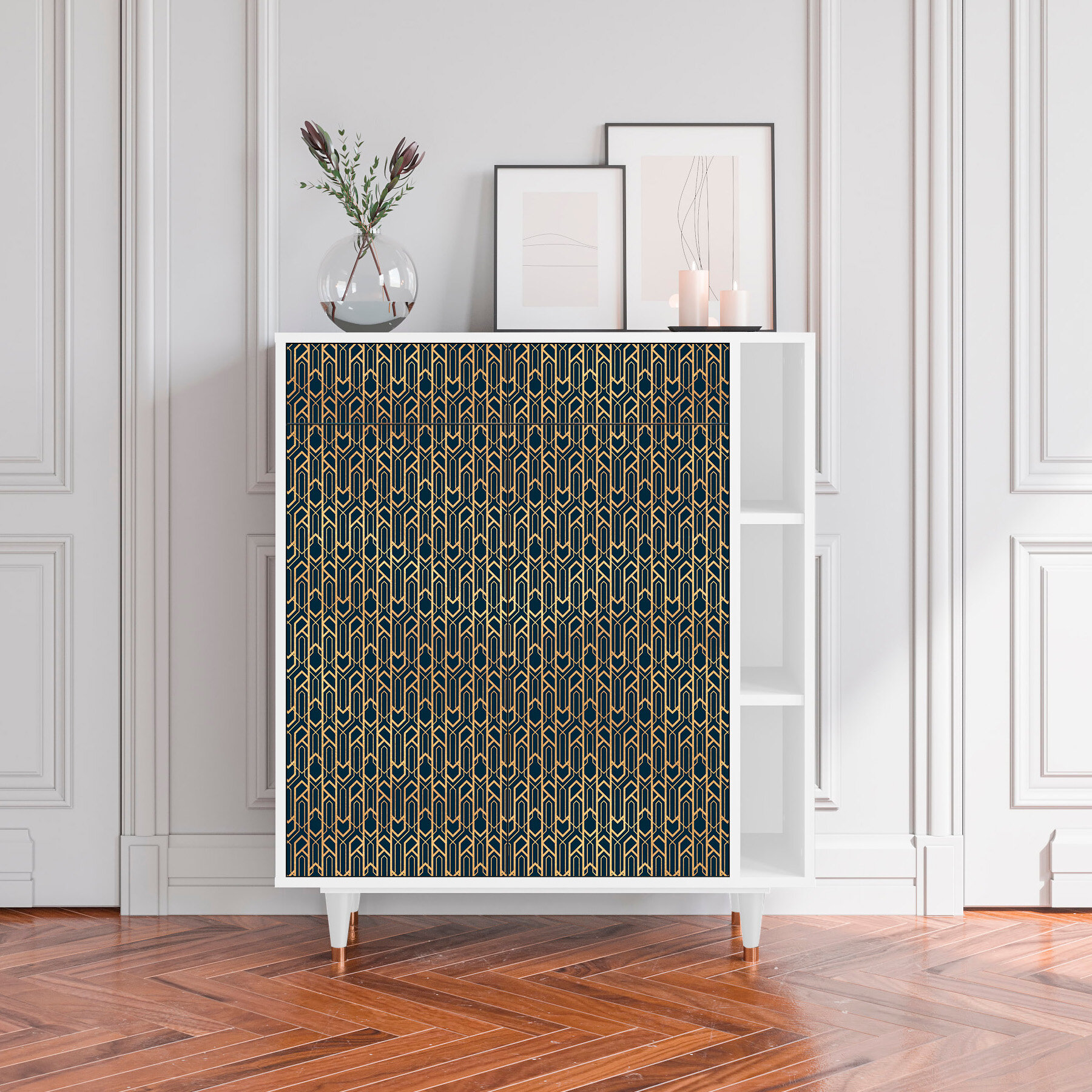 Комод - STORYZ - BS6 Golden Empire, Размер - 94 x 110 x 41 см, Цвет корпуса - , Белый