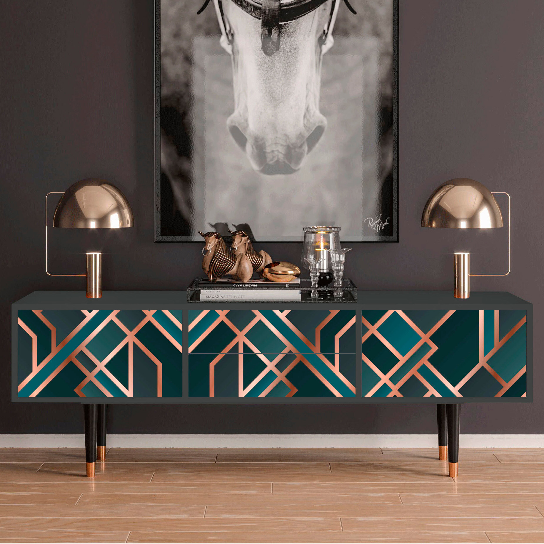 ТВ-Тумба - STORYZ - T4 Bronze Crossroad, Размер - 170 x 59 x 48 см, Цвет корпуса - , Антрацит