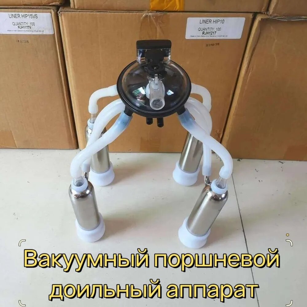 Подвесная доильная часть в сборе (для коров, попарное доение)Вакуумный поршневой доильный аппарат