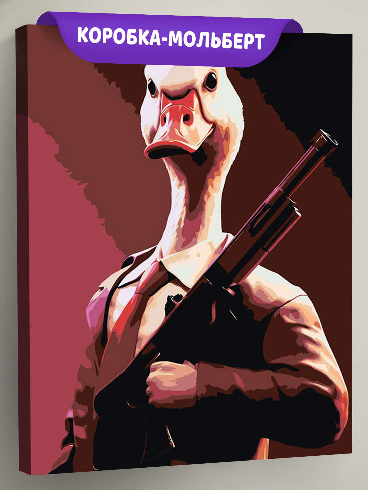 Картина по номерам на холсте с подрамником "Гусь ворвусь" Раскраска 40x50 см, Птицы Природа