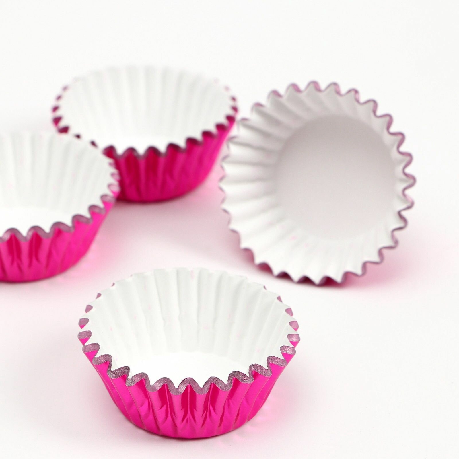 Форма для выпечки капкейков и маффинов, бумажная, круглая, 3.5 2 см ярко - розовый набор