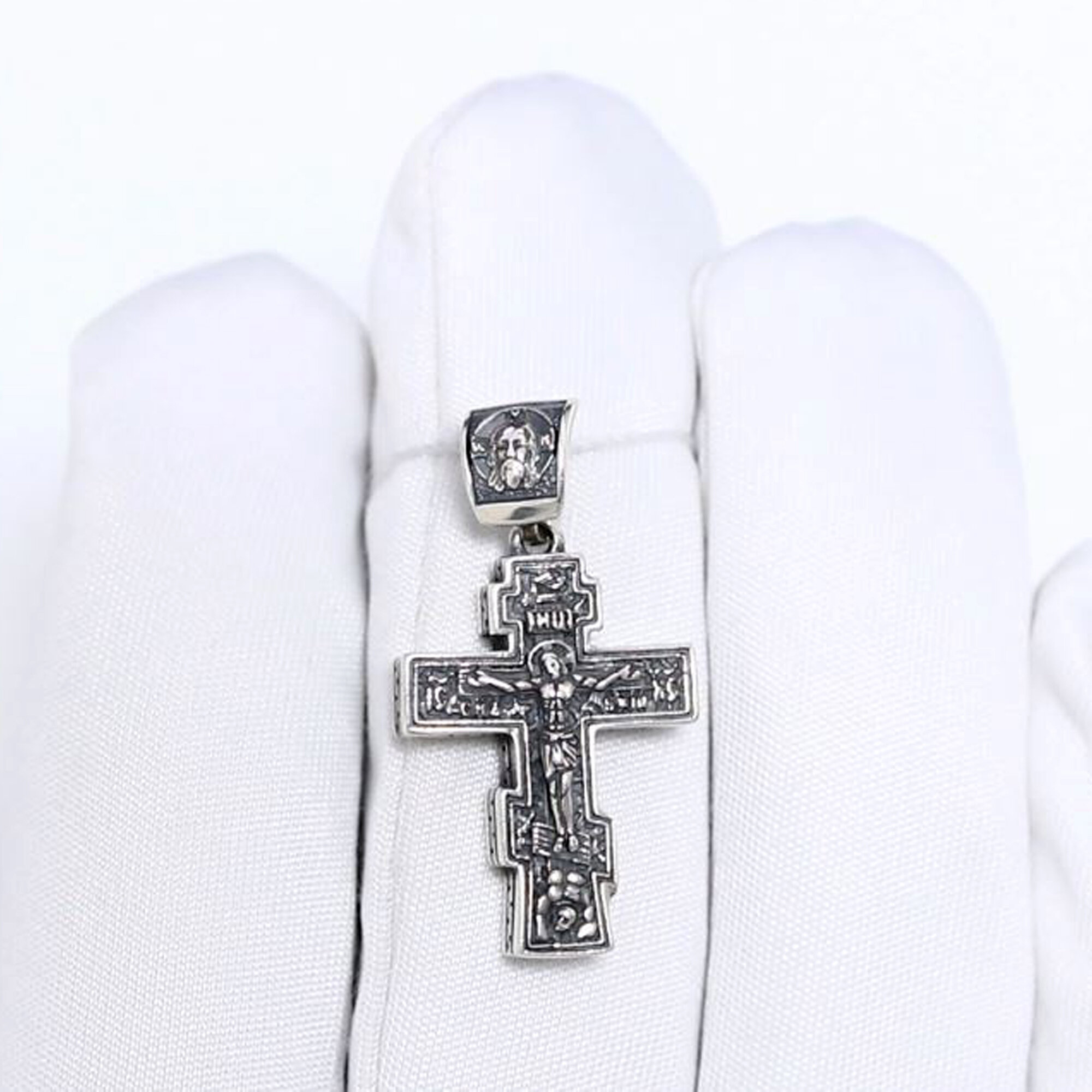 Крестик, серебро, 925 проба, чернение