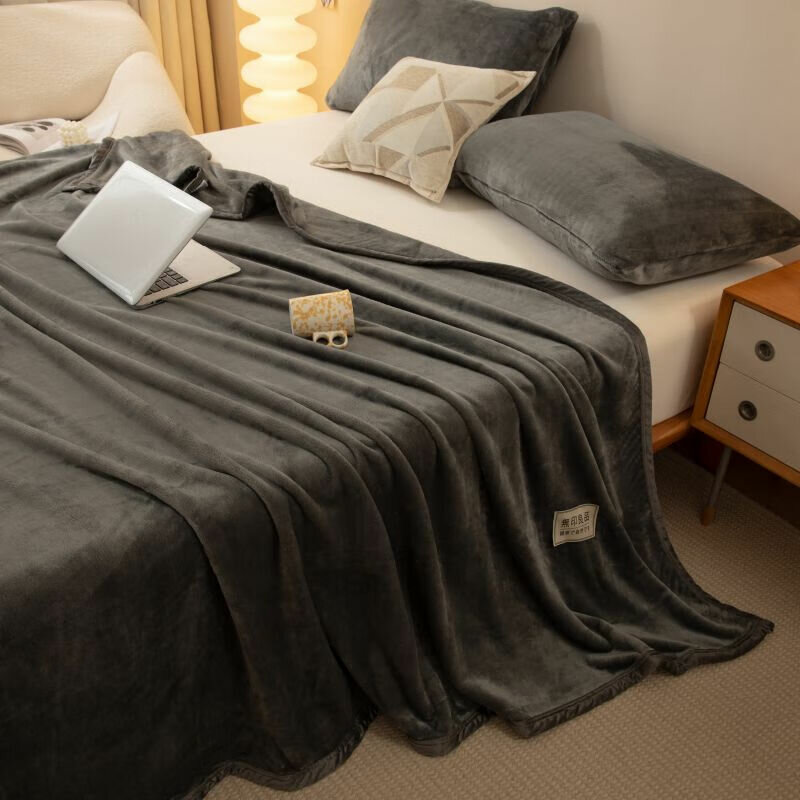 MUJI Milk Velvet Blanket Nap Throw, Office Blanket, Air Conditioning Blanket, 120*200cm, Dark Gray