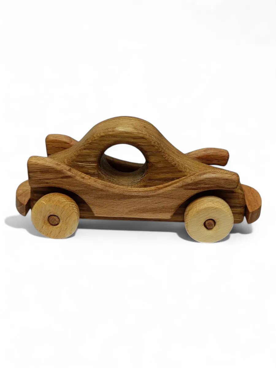 Деревянная машинка "Наследие", с вращением колес, из натурального бука