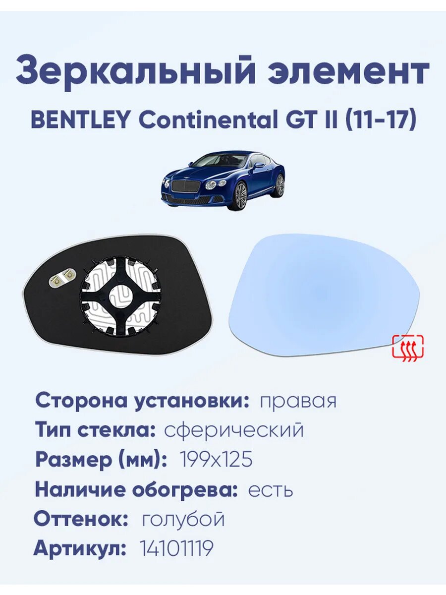 Зеркальный элемент правый BENTLEY Continental GT II (11-17)