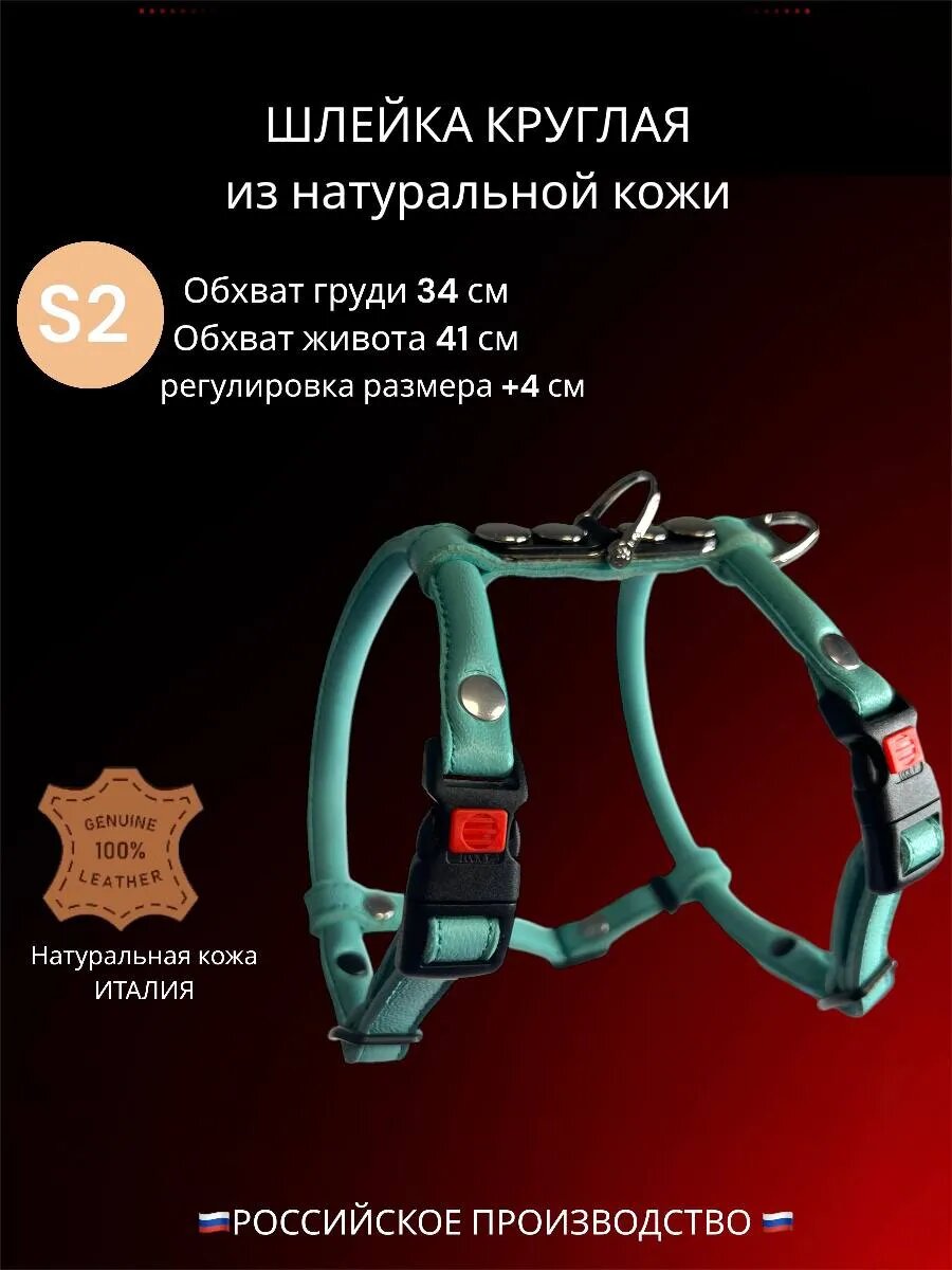 Шлейка Dogbond круглая для шпица из кожи