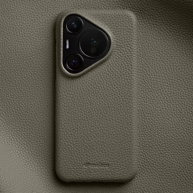 Обычный чехол Melkco из натуральной кожи для Huawei Pura 70 80 Серый, Elephant Grey, Pura 80 Ultra
