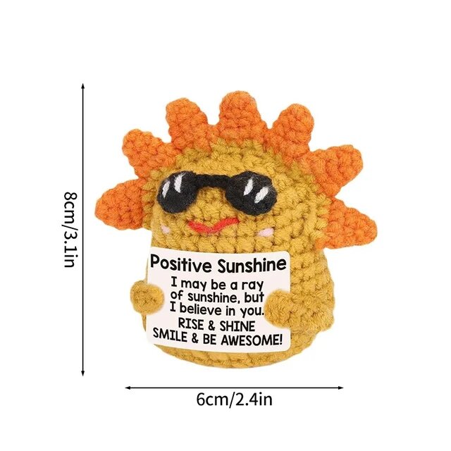 Вязаная крючком кукла с позитивной энергией, симпатичная мини-игрушка в виде обнимающейся картофелины, украшение ручной работы, кавайное вязаное крючком животное в подарок на Рождество