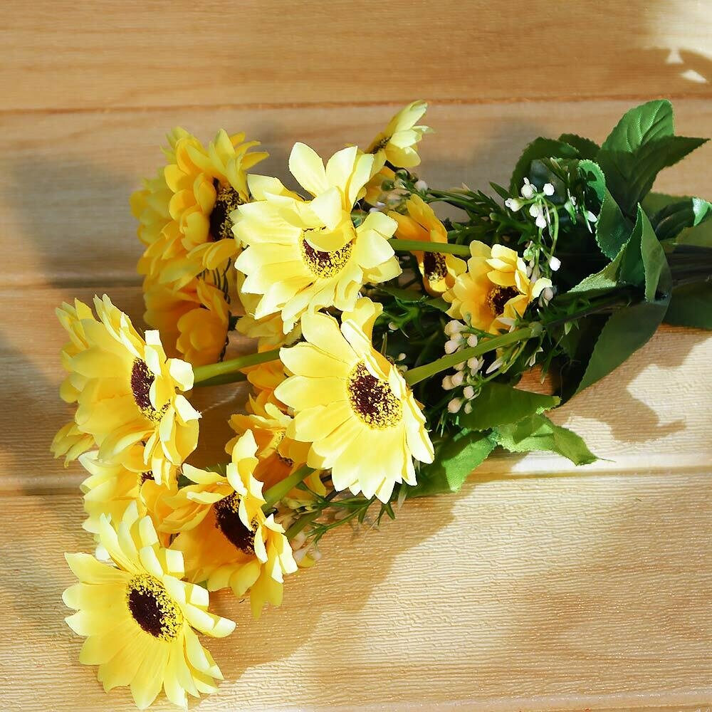 Искусственные цветы подсолнух, букет 24 шт, 48см, полипропилен, для декора дома и подарков