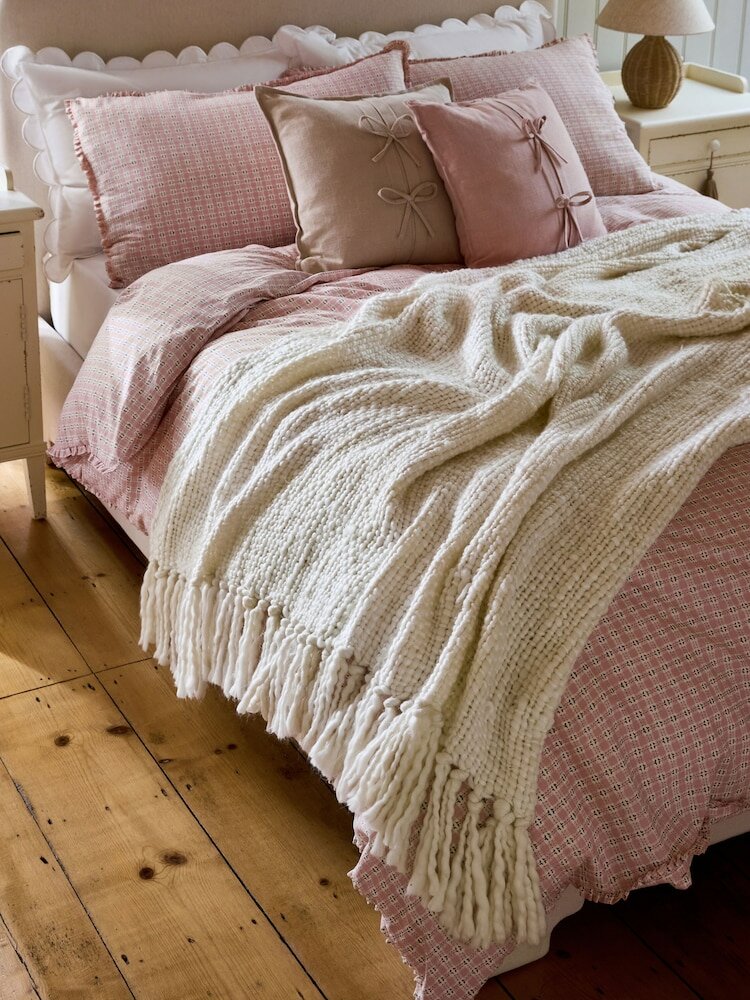Плед Laura Ashley Kimberly Chunky Woven, размер 130х170 см, цвет кремовый, W90-233
