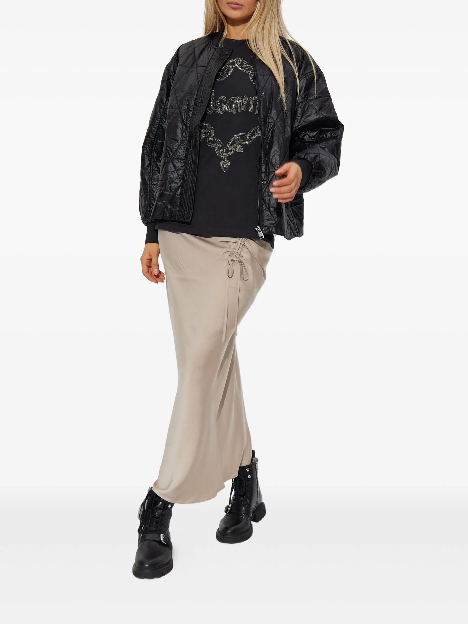 Футболка AllSaints Drip, размер 30, black/black — фото 1