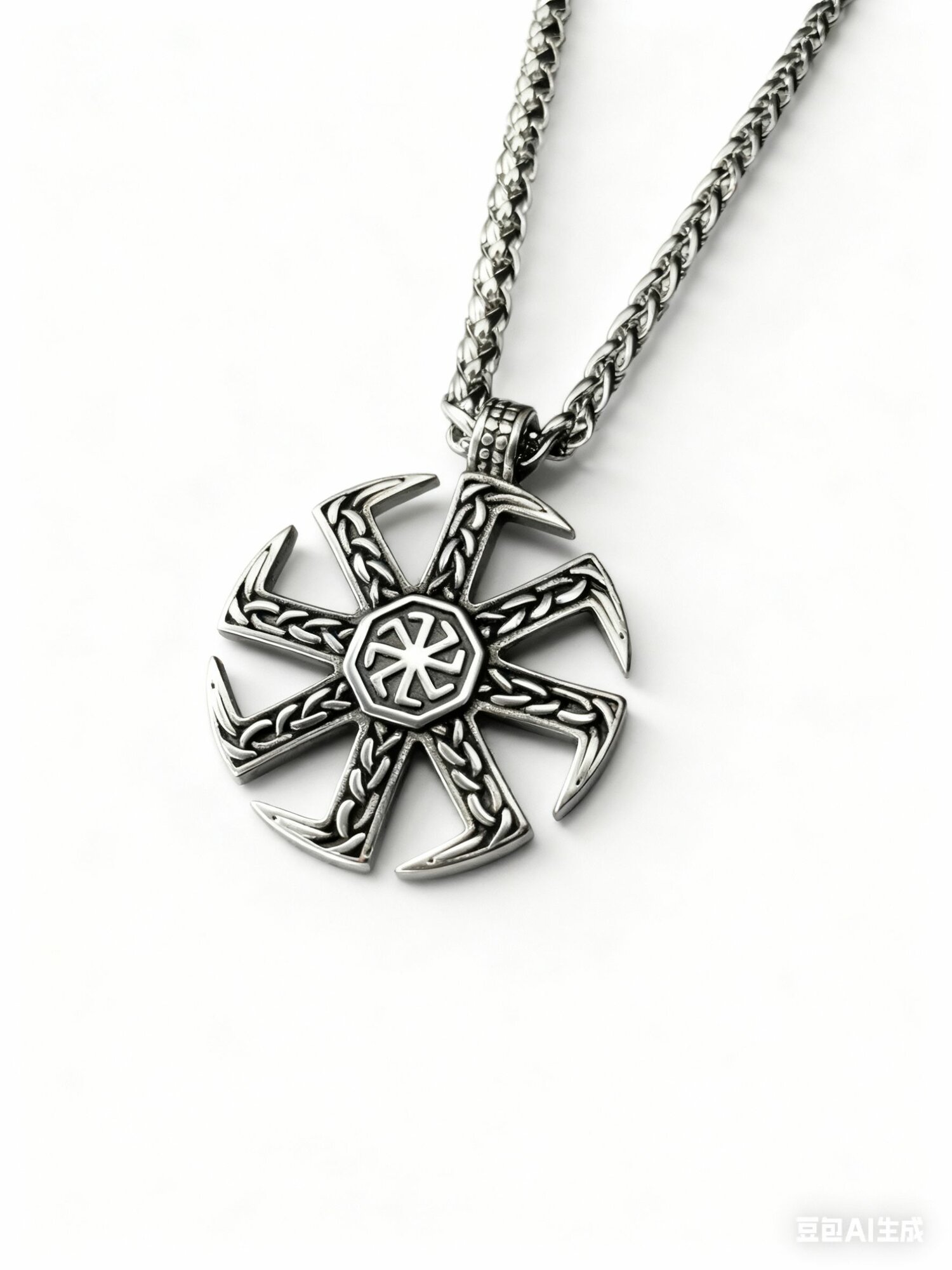 Славянский оберег Коловрат на цепочке