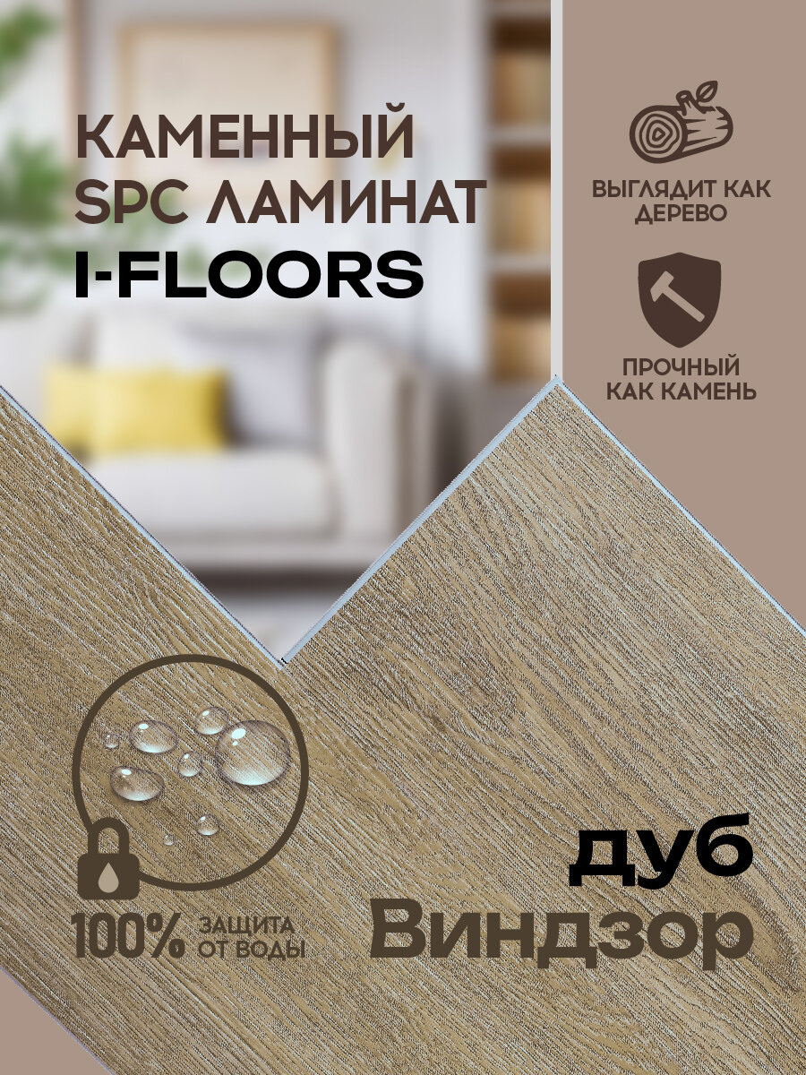 Кварцвиниловый SPC ламинат I-Floors Basic - Дуб Виндзор, 4.2 мм