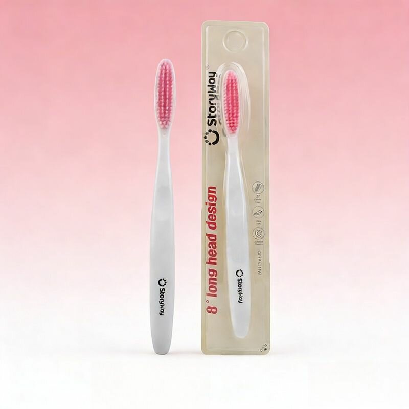 Удлиненная зубная щетка с большой мягкой головкой, повышенная площадь чистки, эргономичная, для тщательного ухода