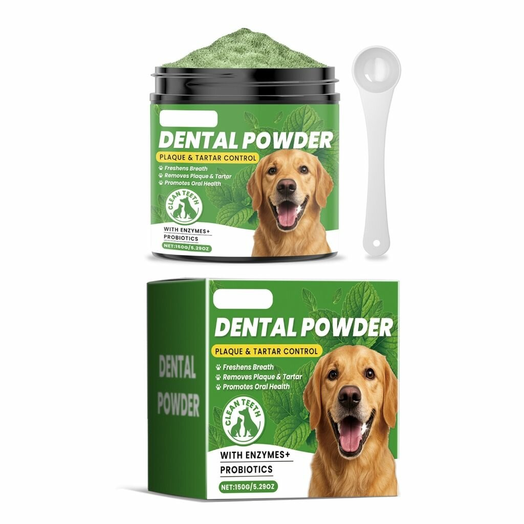 Порошок для чистки собачьих зубов мягко очищает зубы домашних животных, устраняя зубной камень