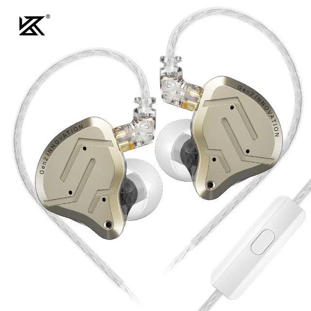 Наушники-вкладыши KZ ZSN Pro 2 с гибридным излучателем 1BA+1DD, металлическим корпусом, HiFi-басы, мониторинговые наушники, спортивные наушники с шумоподавлением.