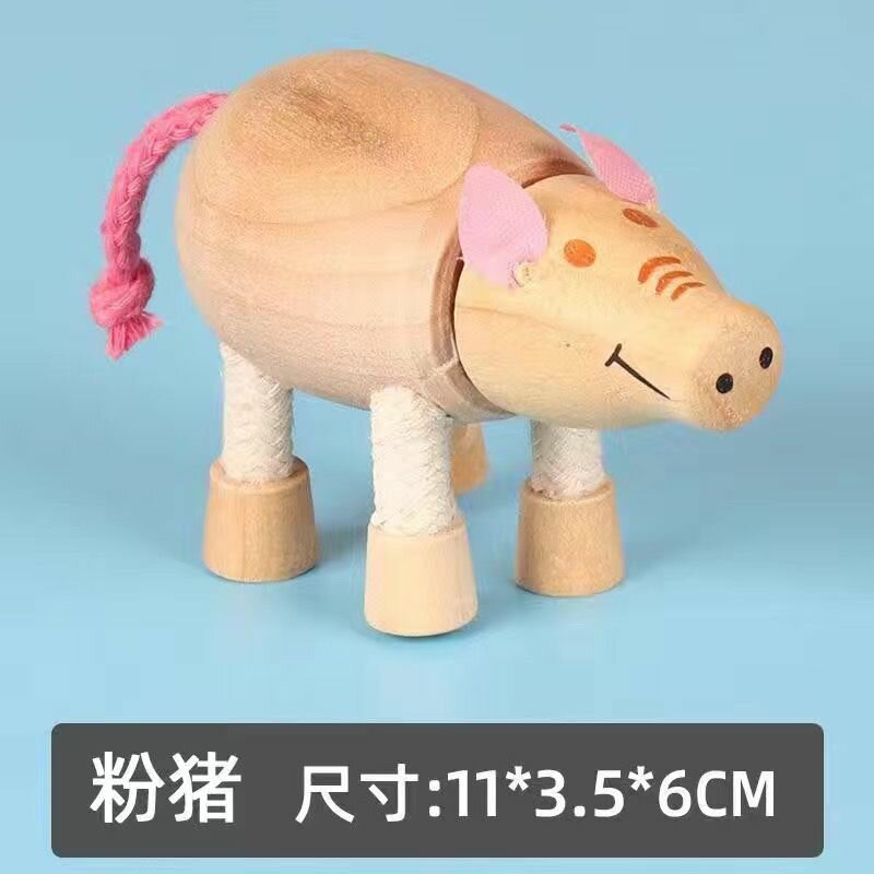 Современные минималистичные деревянные фигурки животных, имитированные шарнирные модели животных, экологически чистые куклы из массива дерева, детские деревянные игрушки.