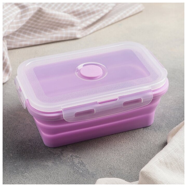 Контейнер складной ТероПром 2763708, 500 мл, 16×10×6 см, с крышкой, цвет микс, 2763708