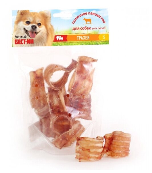 Бест-Ин Лакомство для собак Трахея размер S 80 гр x 2 шт.