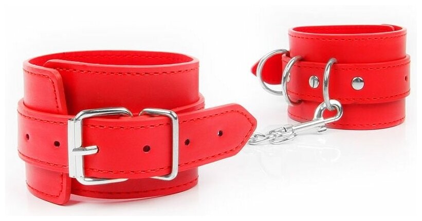 Красные оковы на регулируемых пряжках с карабином