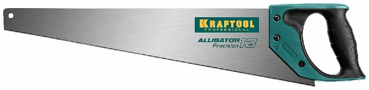 Ножовка универсальная KRAFTOOL Alligator Precision с длиной полотна 500 мм шагом зуба 13 TPI и импульсной закалкой из японской стали SK-5