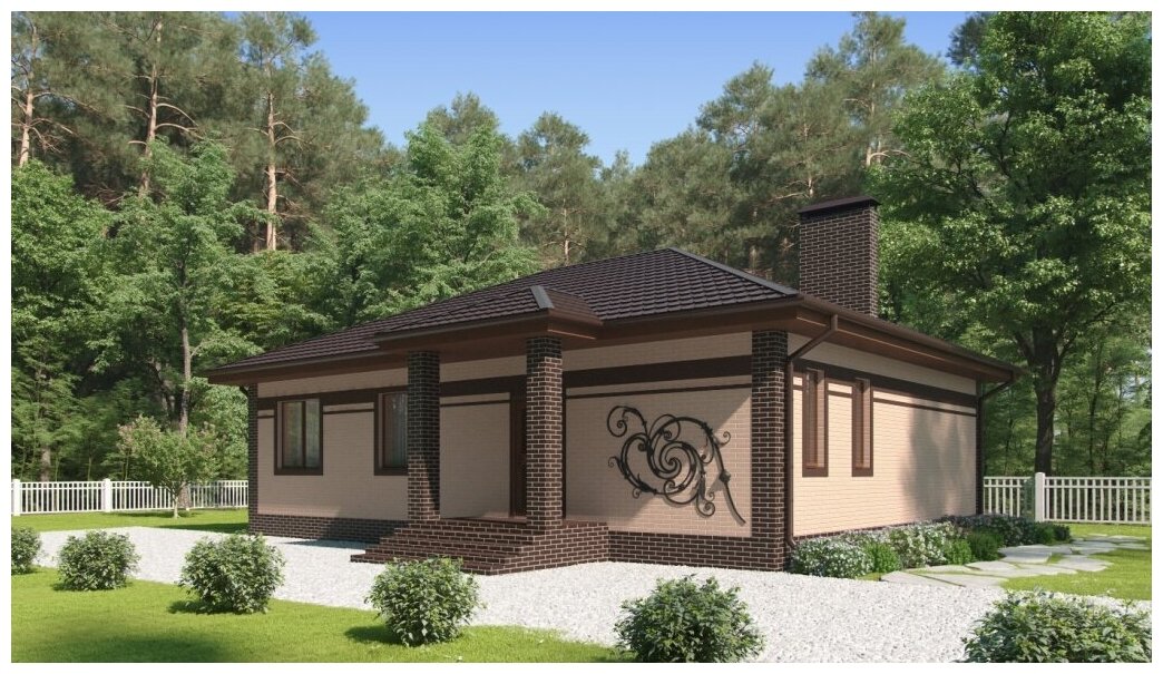 Проект дома для ипотеки и строительства 11-0040А (110,86 м2, 13,51*10,0 м, керамзитобетонный блок 390 мм, облицовочный кирпич)