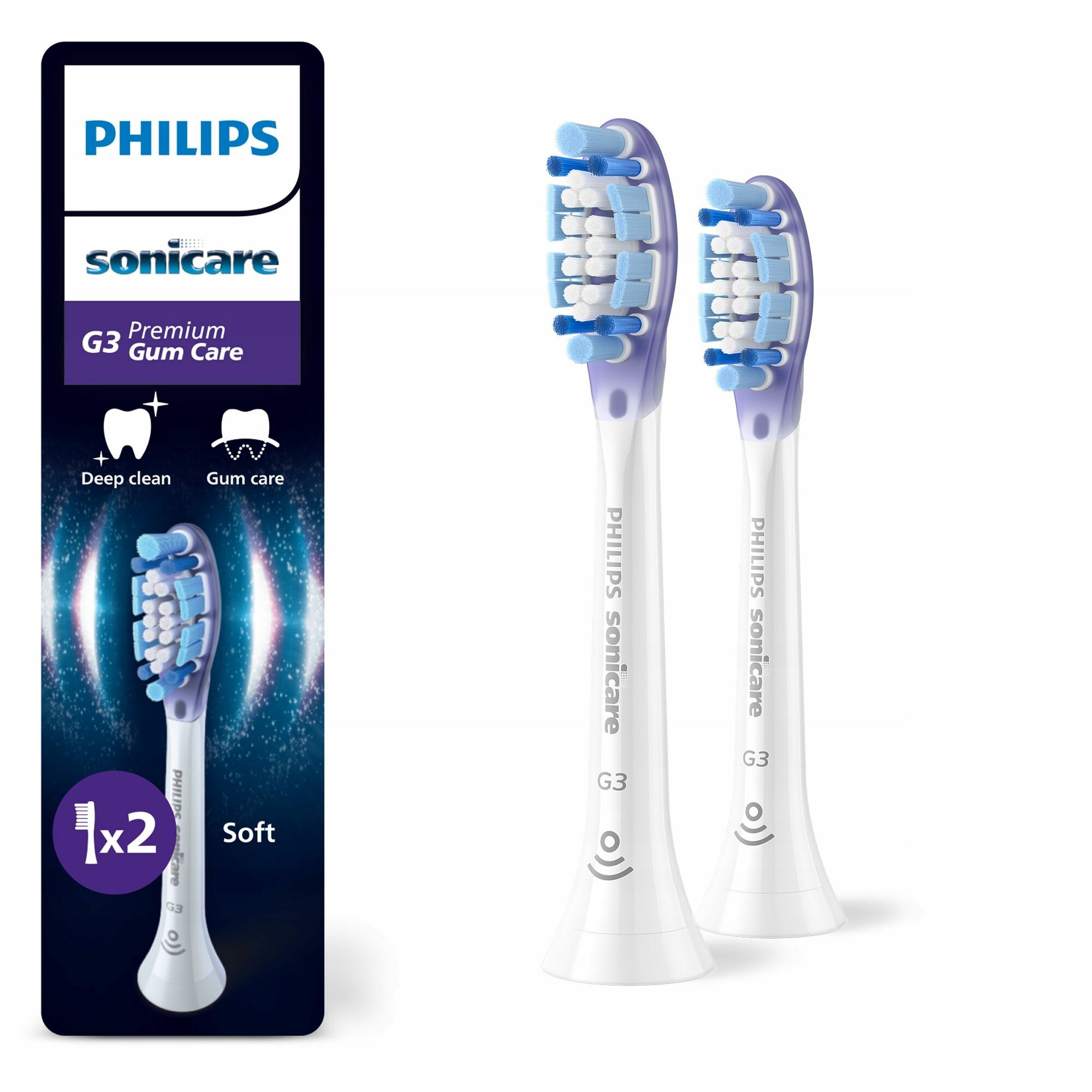 Насадки для зубной щетки Philips Sonicare G3 Healthier Gums, 2 шт. HX9052/87