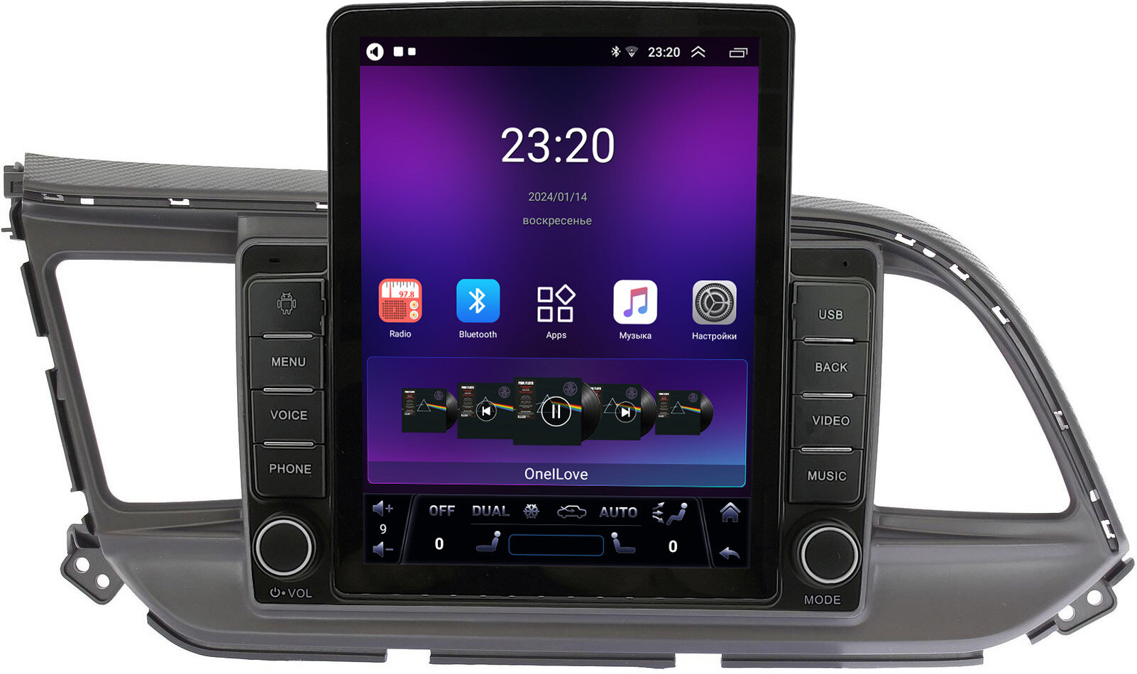 Штатная магнитола Canbox GTR095-9207 для Hyundai Elantra 6 (AD) 2018-2020 (черная) на Android 10 (QLed, 4/64, DSP, CarPlay)