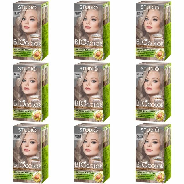 Studio Professional Essem Hair Краска для волос BioColor, 90.105 Пепельный блондин, 115 мл, 9 шт.