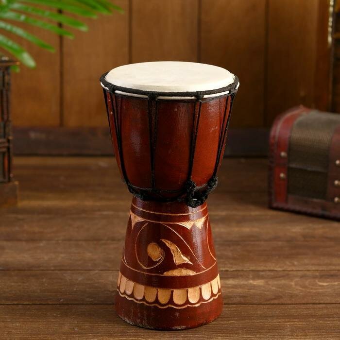 Музыкальный инструмент барабан джембе 'Светлый' 25х14х14 см микс