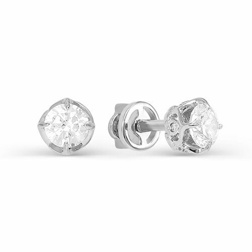Серьги пусеты, серебро, 925 проба, фианит